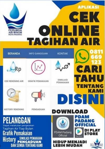 Cara Mengecek Tagihan Air Perumda AM Kota Padang secara ONLINE